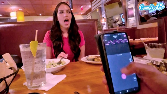Cumming In Public With Interactive Toy At Lunch Public Female Orgasm